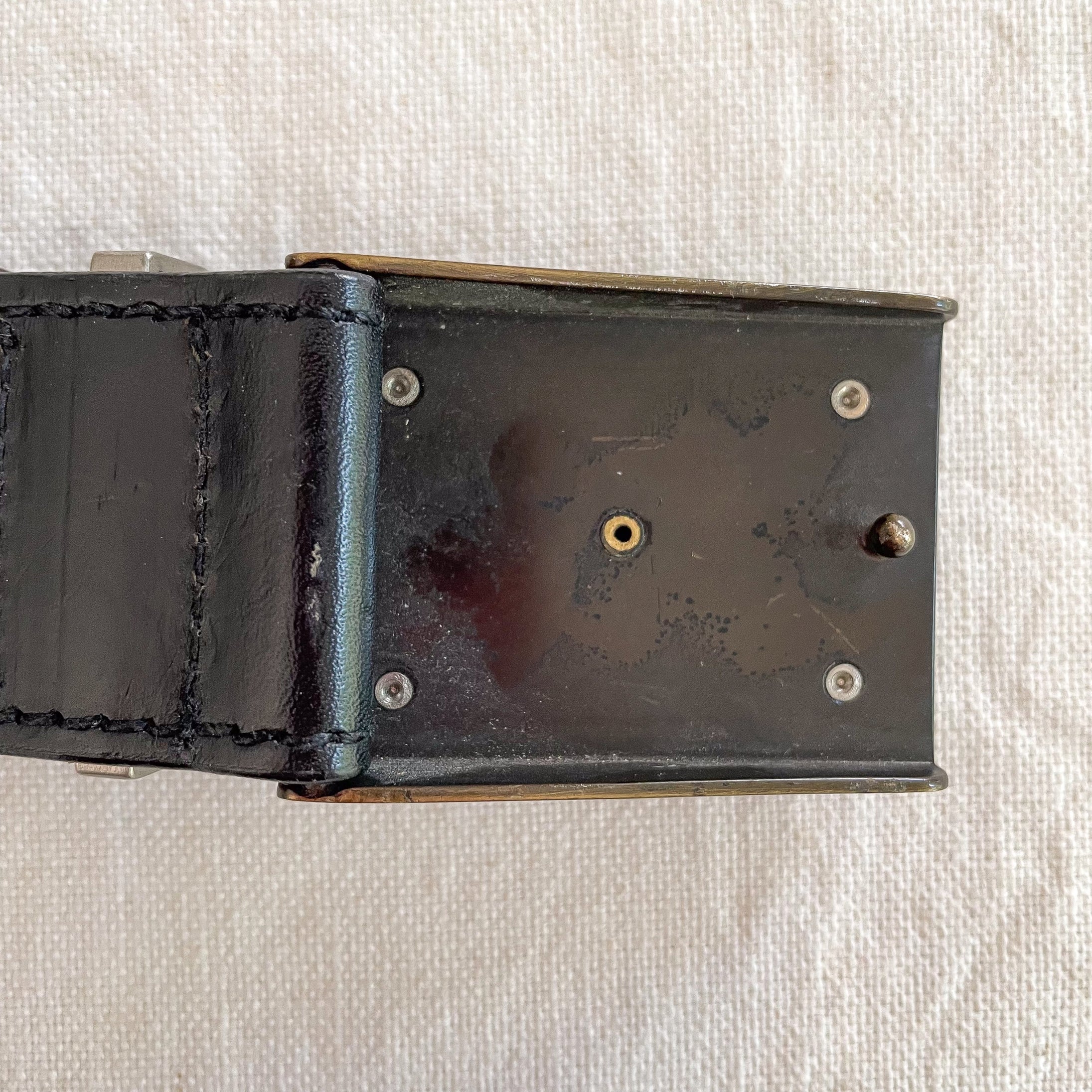 Vintage Versace Belt, Black Leather Medusa Bolts, GIANNI VERSACE 34/85 ...