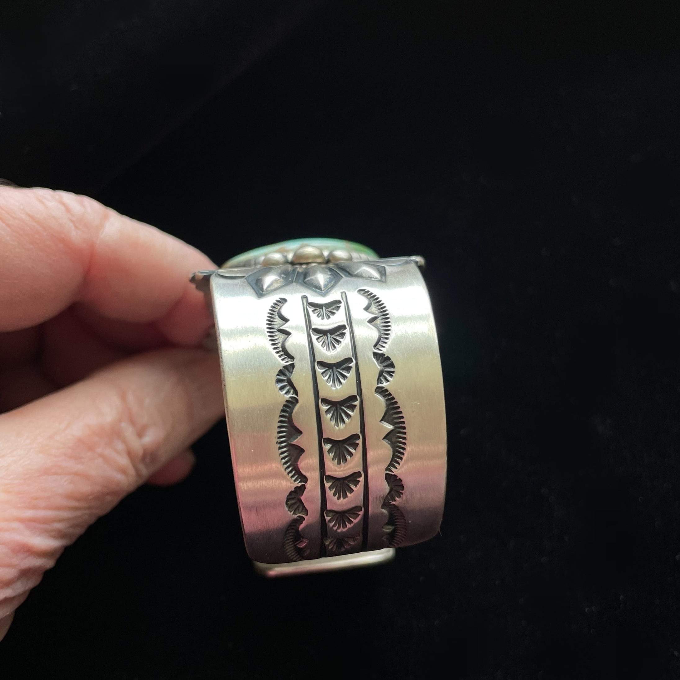 SOLD Ray Bennett Navajo Sterling Silver Turquoise Bracelet 89.4 Grams ...