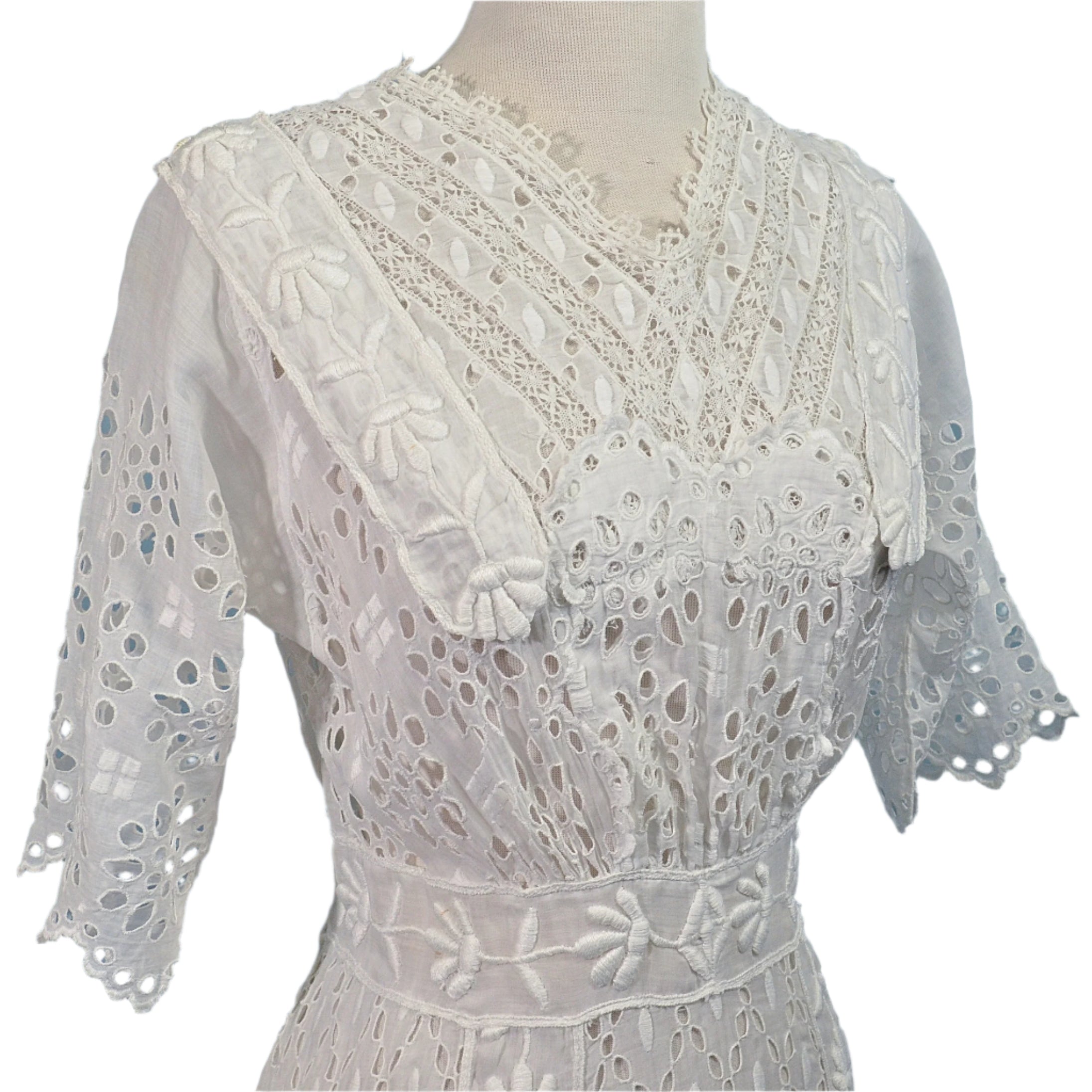 Antique/Vintage Victorian/Edwardian Lace Maxi Dress, Cottagecore Weddi ...